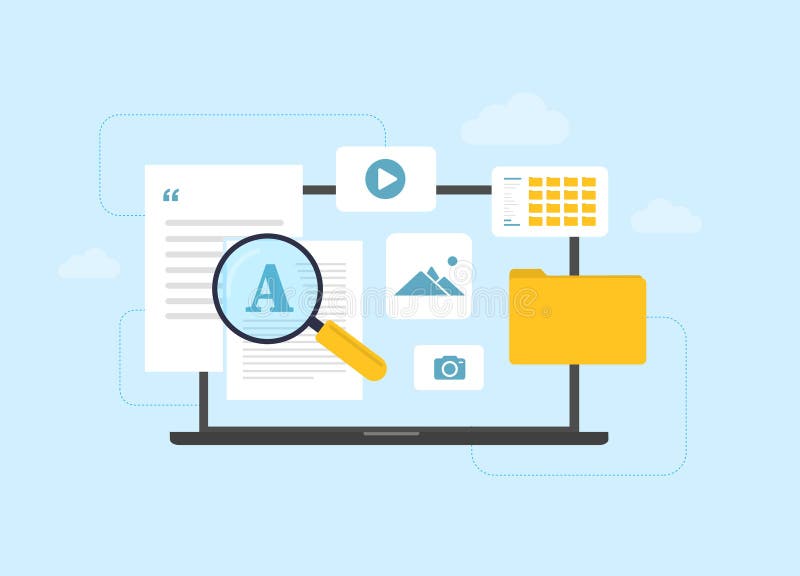 File Management Concept. FTP or Cloud Software for Data Handling Stock ...
