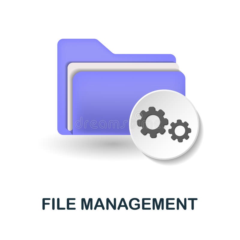File Management Icon. 3d Illustration from Data Science Collection ...