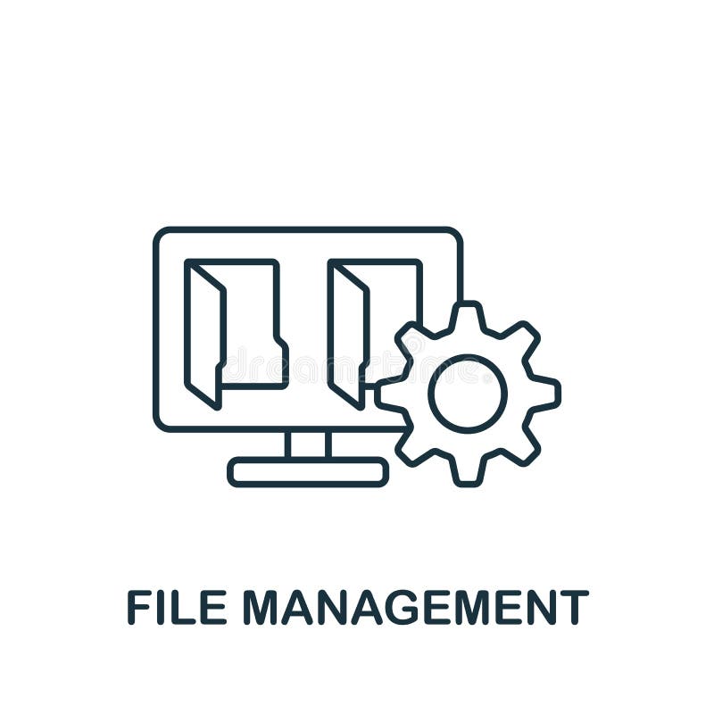 File Management Icon. Monochrome Simple Line Data Science Icon for ...