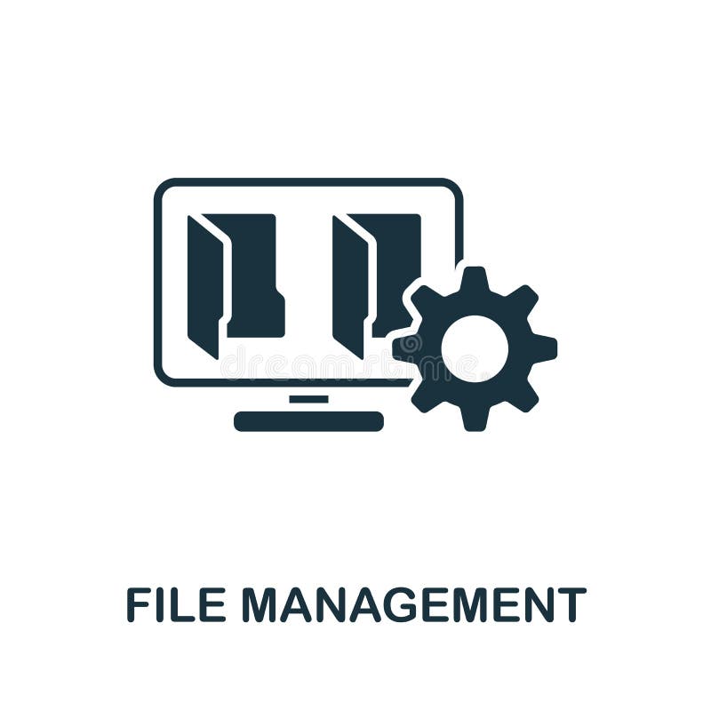 File Management Icon. Monochrome Simple Line Data Science Icon for ...