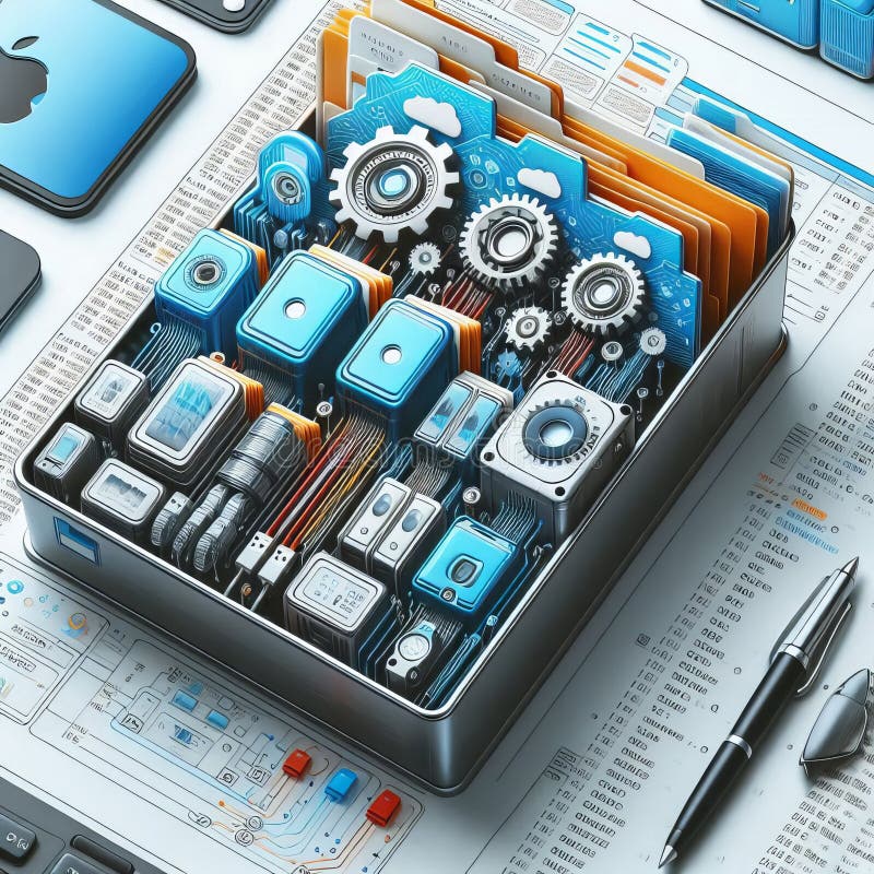 File Management Interface with Folder Structure and File Previe Stock ...