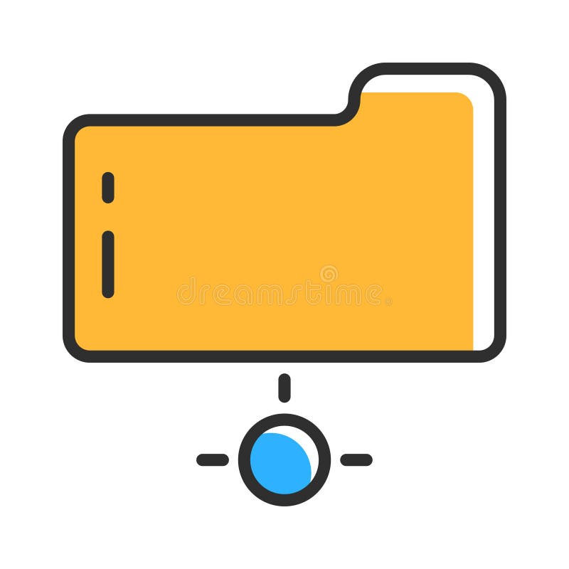 File Management Line Icon. Folder Logo Stock Illustration ...