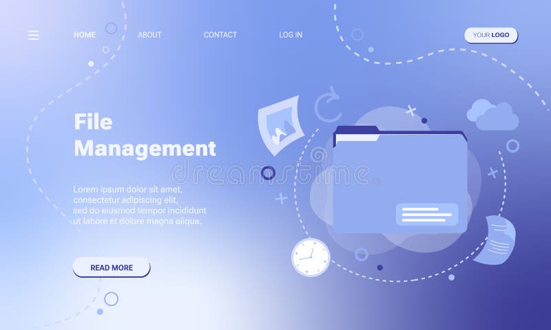 Vector Illustration of File Folder with Abstract Geometric Shapes and ...