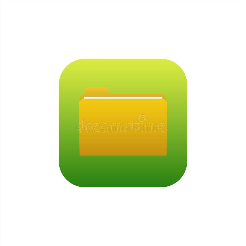 File Manager Application Icon for Mobile Phone on Green Background with ...
