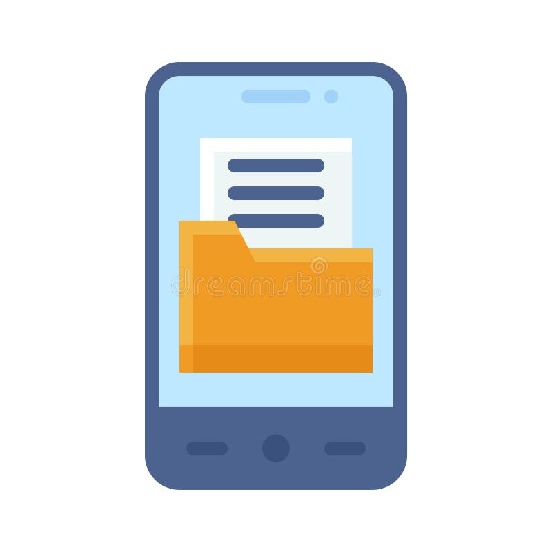 File Manager Icon, Mobile Application Vector Illustration Stock Vector ...