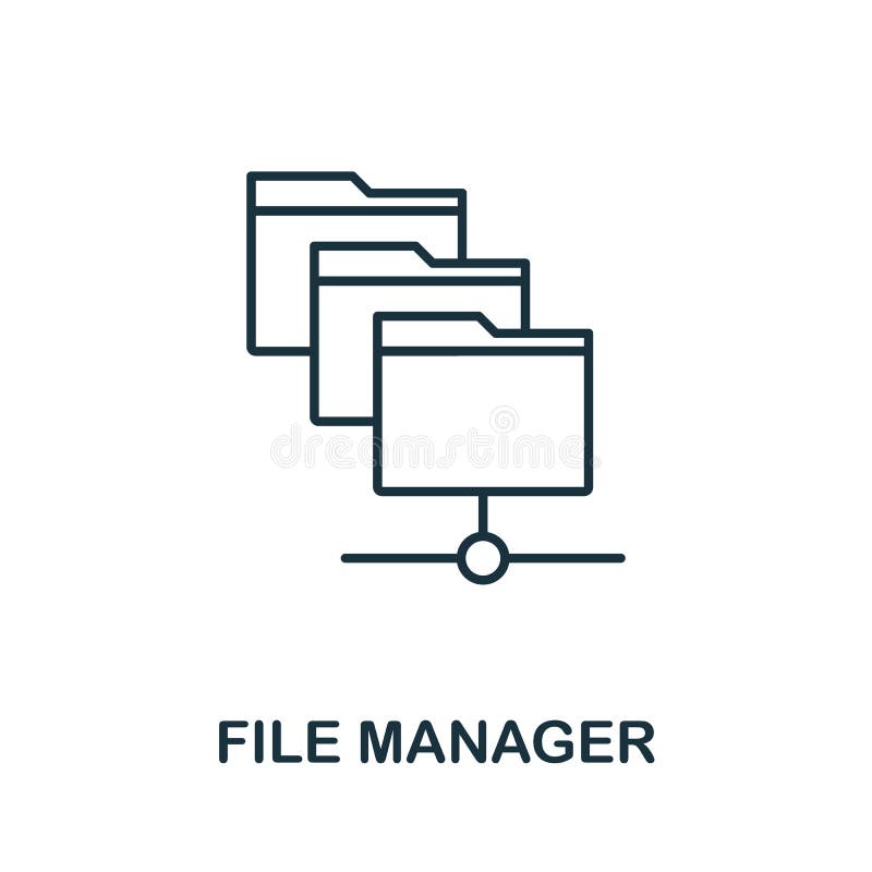 File Manager Icon. Thin Outline Style Design from Web Hosting Icons ...