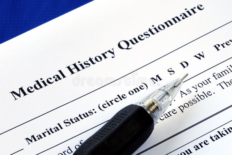 File the Medical History Questionnaire Stock Image - Image of clinic ...