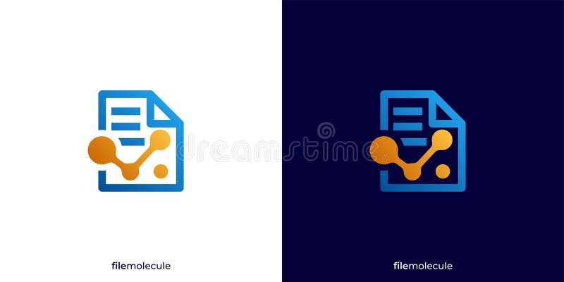 File Molecule Logo. File Document and Dot Connect Molecular with Modern ...