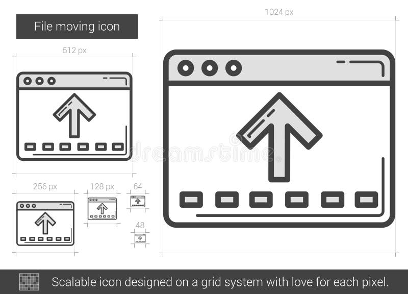 File moving line icon. stock vector. Illustration of motion - 83309329
