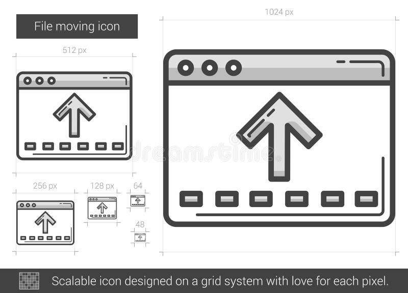 File moving line icon. stock vector. Illustration of movement - 83922265