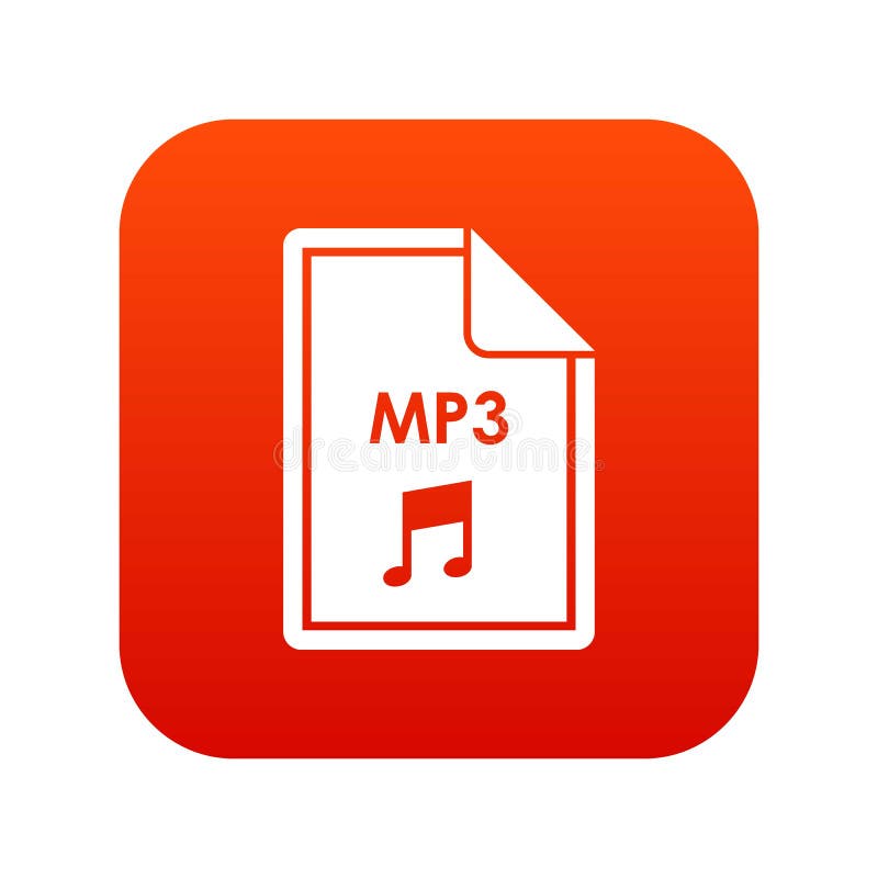 File MP3 icon digital red stock vector. Illustration of sign - 102720562
