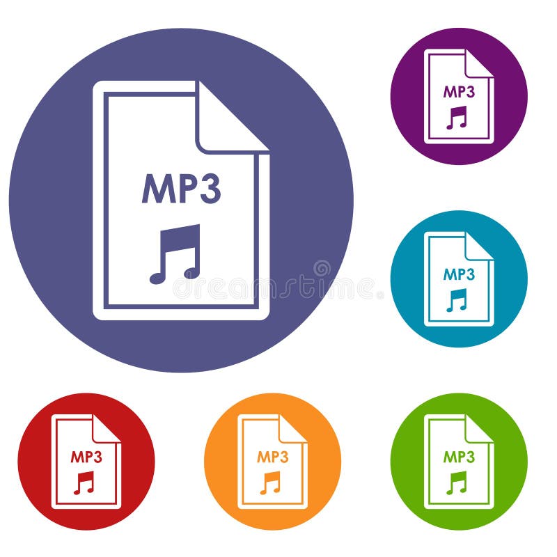 File MP3 icons set stock vector. Illustration of flat - 95788568