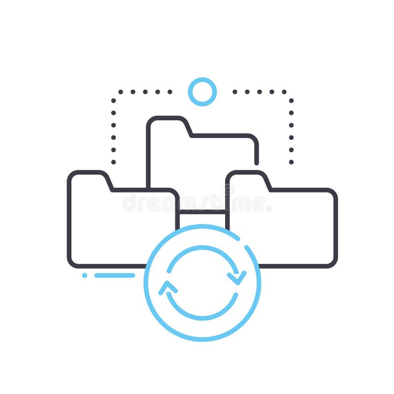 File Network Line Icon, Outline Symbol, Vector Illustration, Concept ...