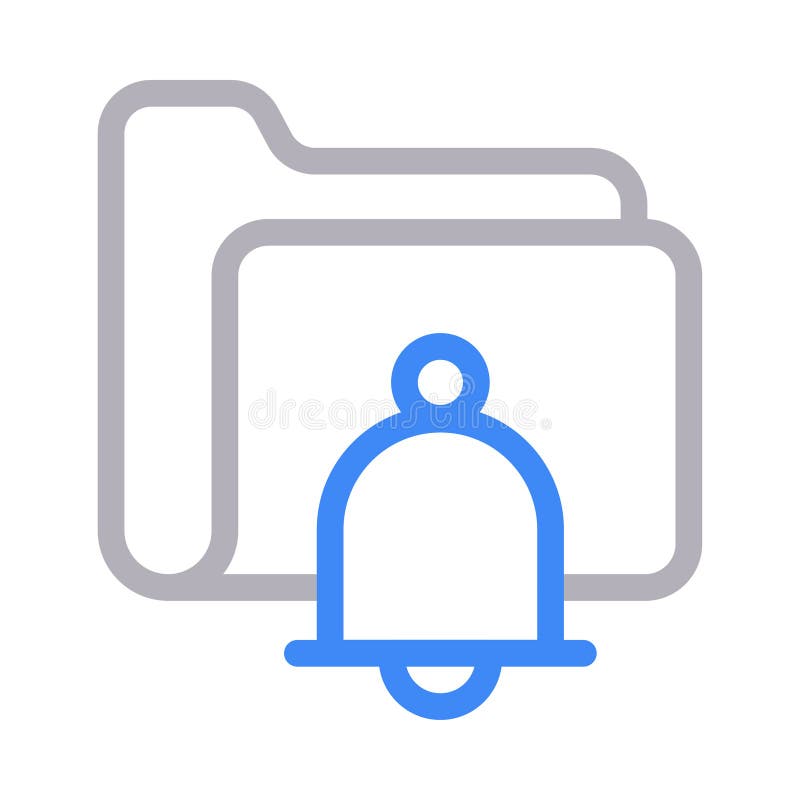 File Notification Vector Color Line Icon Stock Vector - Illustration of ...