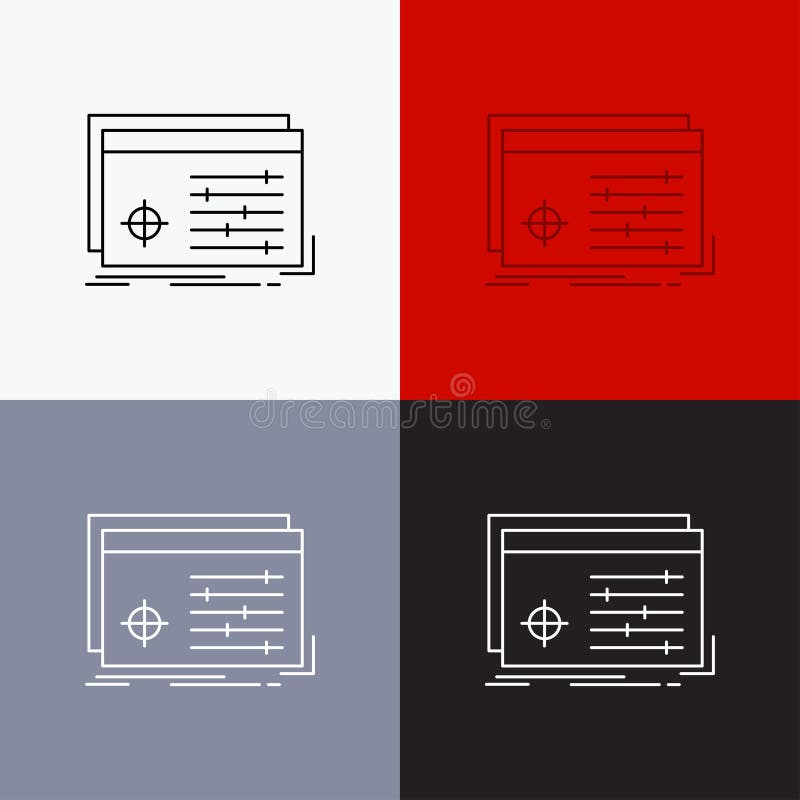 File Object Processing Settings Software Icon Over Various Background Line Style Design