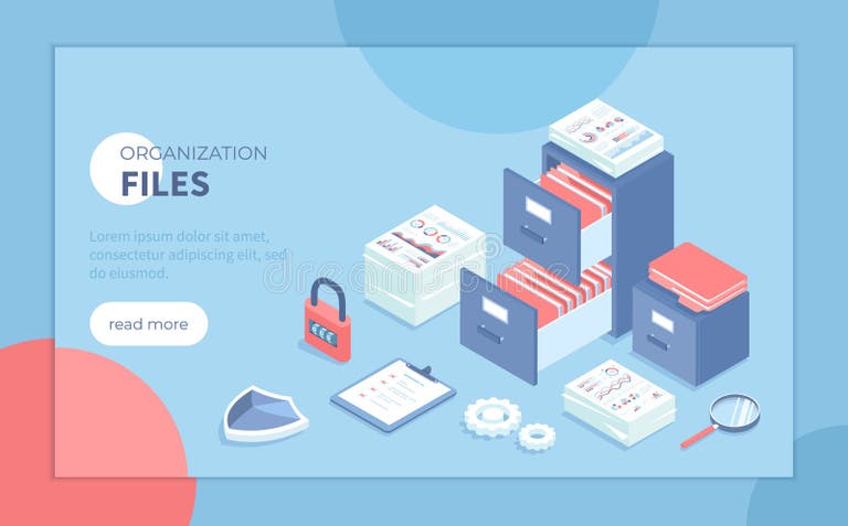 File Organization Service. Document Archiving Concept. Organized Data ...