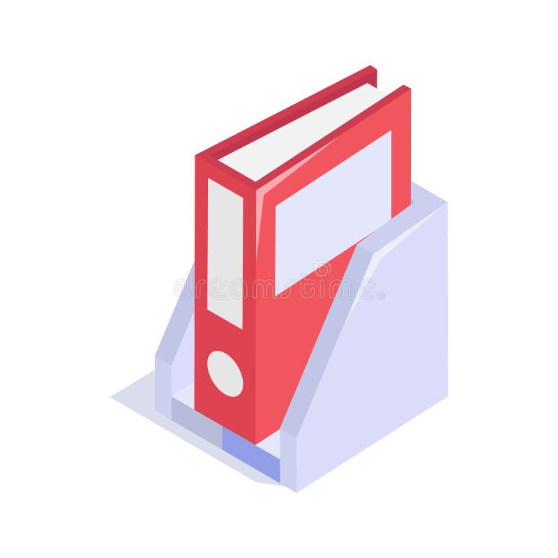A File Organizer Isometric Vector, Symbolizing Office Work and ...