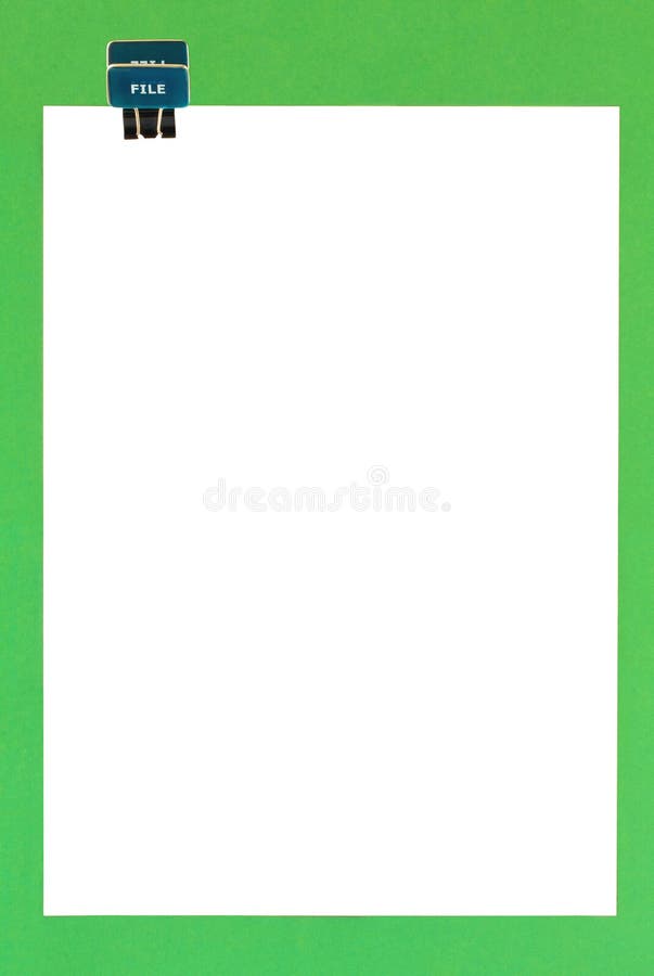File Paper Clip and A4 Blank A4 Copy Paper Stock Photo - Image of blank ...