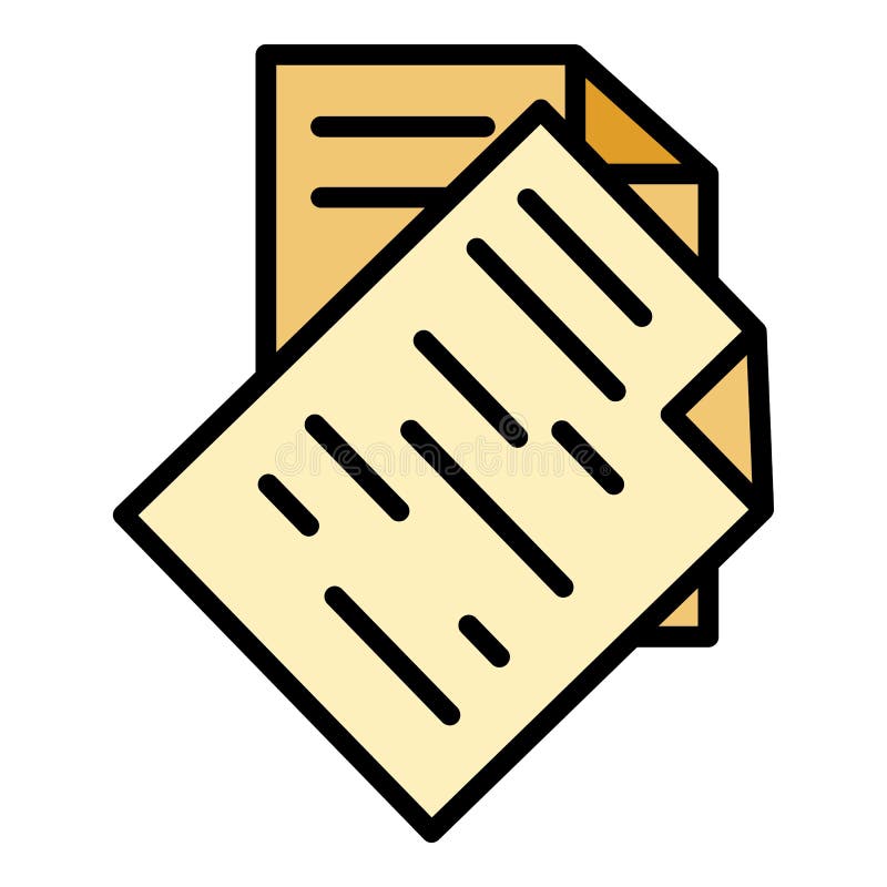 File Paper Report Icon Color Outline Vector Stock Vector - Illustration ...