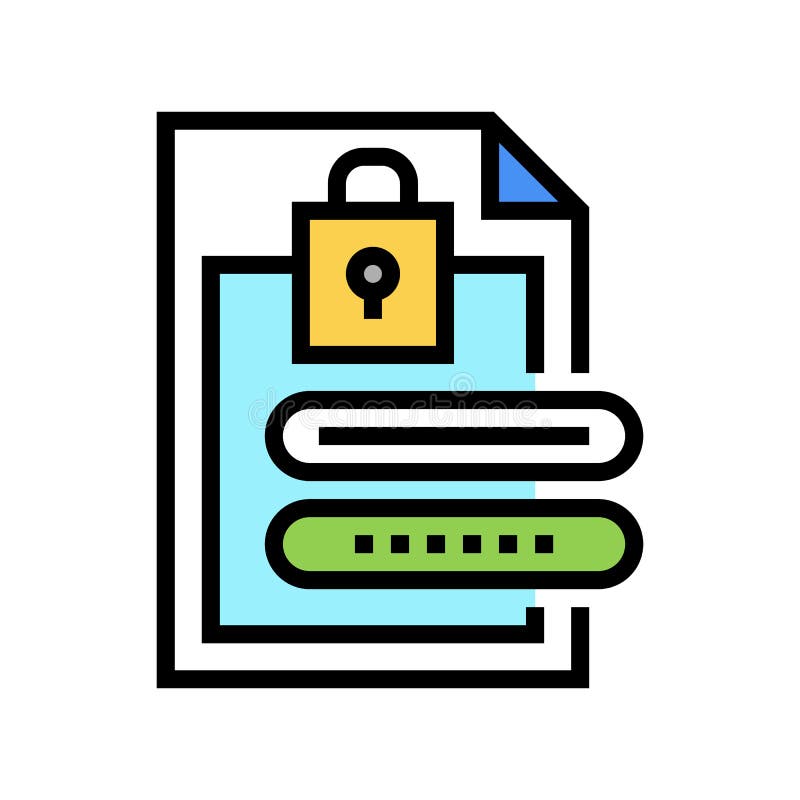 File Password Color Icon Vector Illustration Sign Stock Vector ...