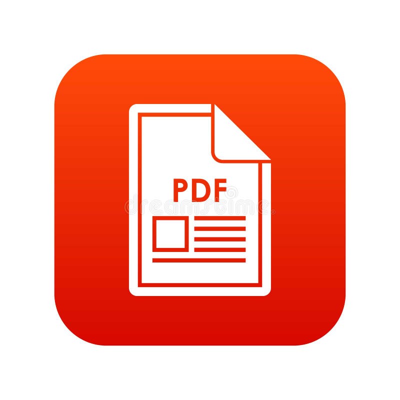 File PDF icon digital red stock vector. Illustration of download ...