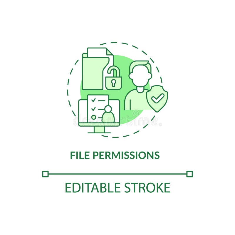File Permissions Green Concept Icon Stock Vector - Illustration of ... File Permissions Green Concept Icon Stock Vector - Illustration of ...