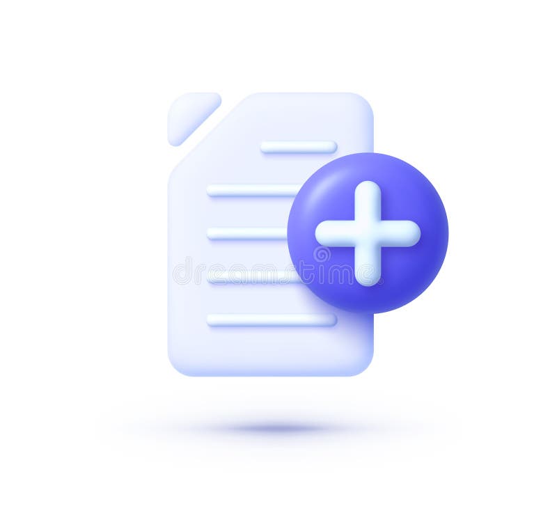 File Plus 3d. Design Element. Button for Mobile App Design Stock Vector ...