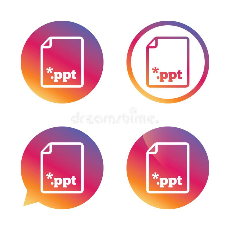 File Presentation Icon. Download PPT Button Stock Vector - Illustration ...