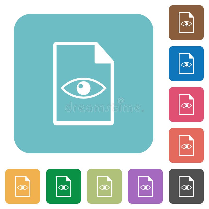 File Preview Rounded Square Flat Icons Stock Vector - Illustration of ...