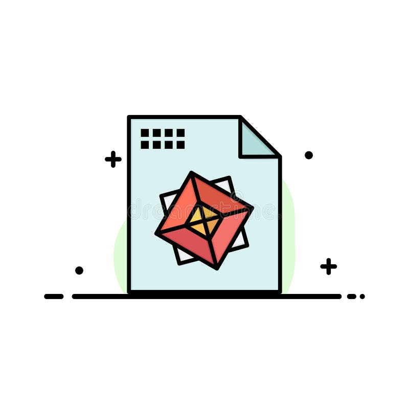 File, Processing, 3d, Design Business Flat Line Filled Icon Vector ...