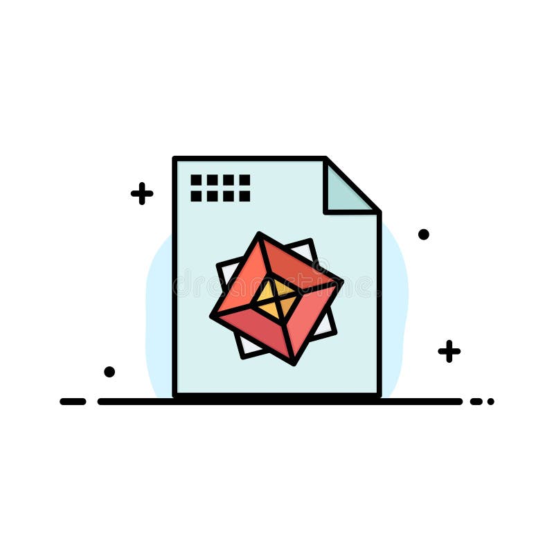 File, Processing, 3d, Design Business Logo Template. Flat Color Stock ...