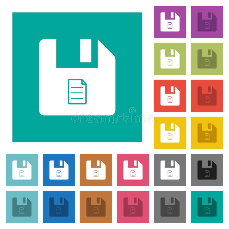 File Properties Square Flat Multi Colored Icons Stock Vector ...