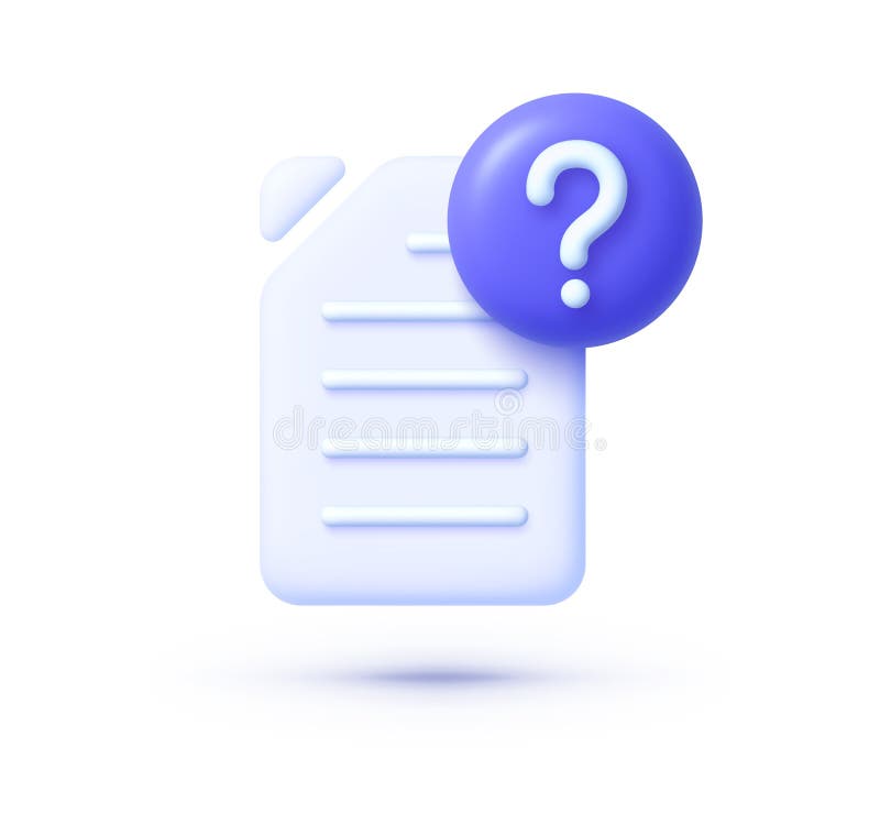 File Question Mark 3d. Vector Icon Illustration Stock Vector ...