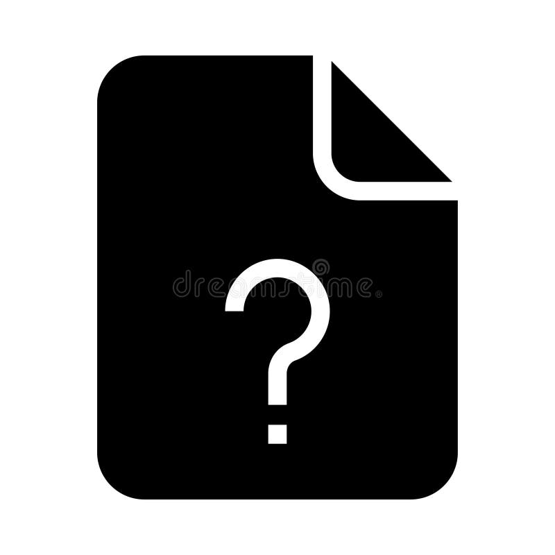 FILE QUESTION MARK Glyphs Icon Stock Illustration - Illustration of ...