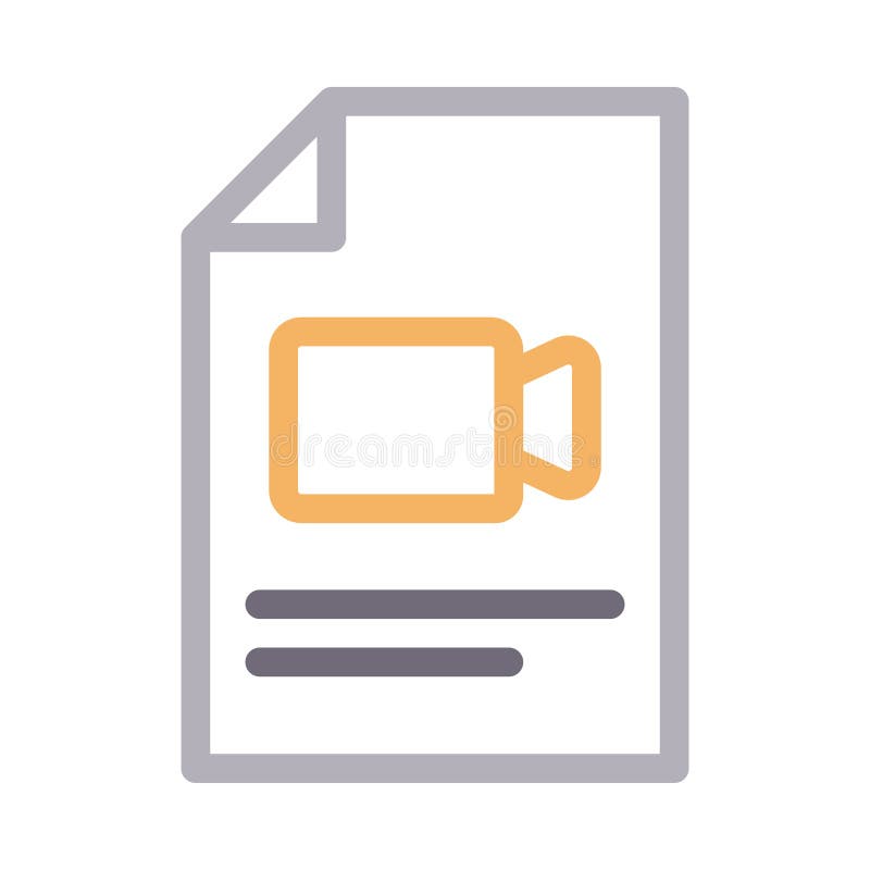 File Recording Vector Color Line Icon Stock Vector - Illustration of ...