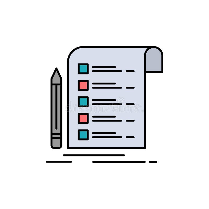 File, Report, Invoice, Card, Checklist Flat Color Icon. Vector Icon ...