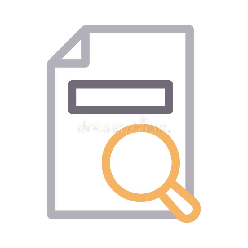 File Search Vector Color Line Icon Stock Illustration - Illustration of ...