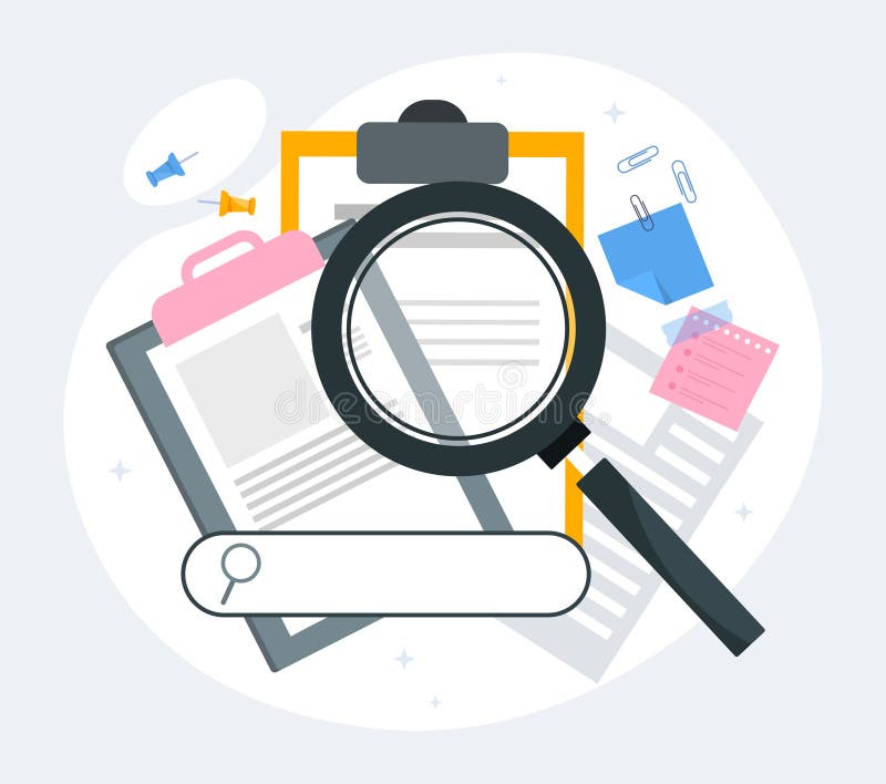 File Searching Abstract Concept Stock Vector - Illustration of sheet ...