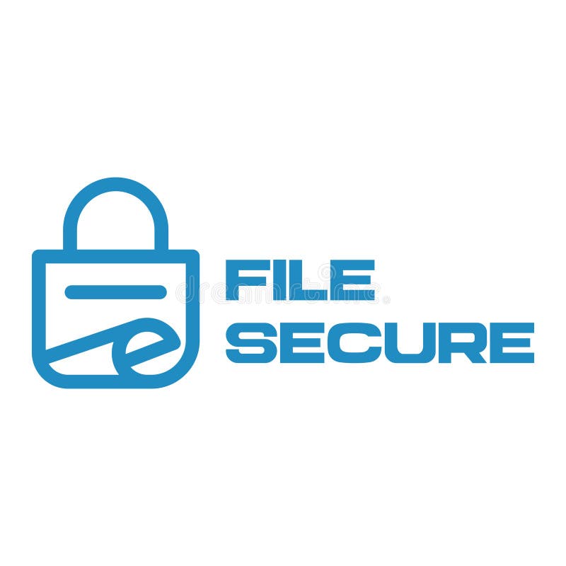 File Secure Flat Minimalist Logo Design Stock Illustration ...
