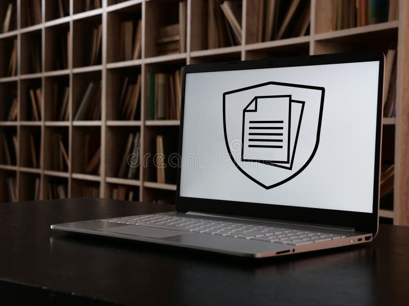 File Security Online Security Protection Concept are Shown Using ...