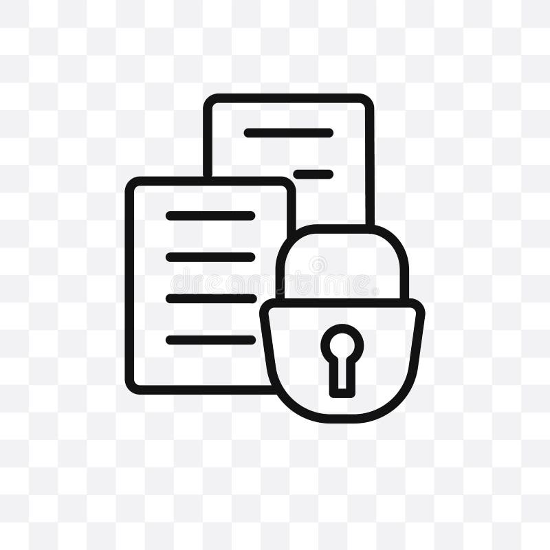 File Security Vector Linear Icon Isolated on Transparent Background ...