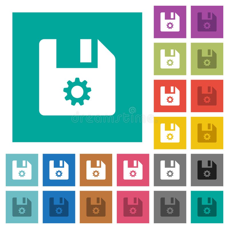 File Settings Square Flat Multi Colored Icons Stock Vector ...