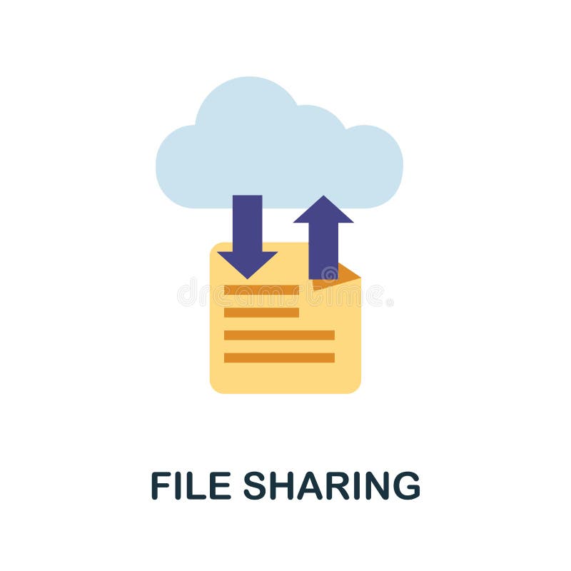 File Sharing Flat Icon. Color Simple Element from Work from Home ...