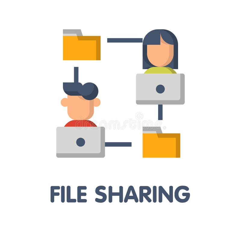 File System On Computer Icon, Flat Style Stock Vector - Illustration of ...