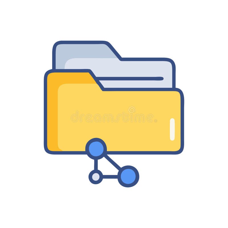 File Sharing Folder Icon for Collaboration Stock Vector - Illustration ...