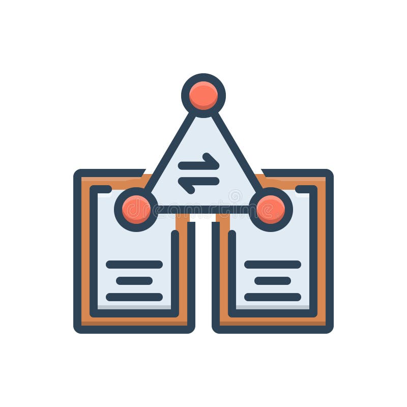 Color Illustration Icon for File Sharing, Transfer and Exchange Stock ...
