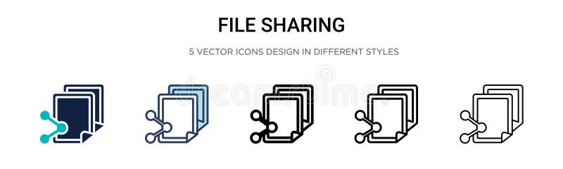 File Sharing Icon in Filled, Thin Line, Outline and Stroke Style ...