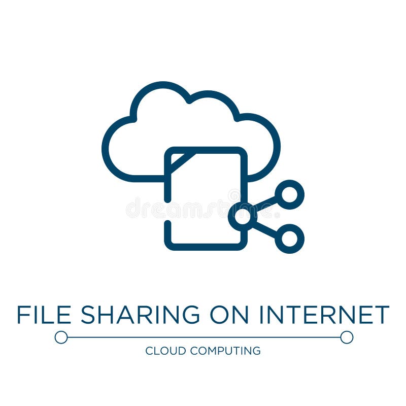 File Sharing on Internet Icon. Linear Vector Illustration from Cloud ...