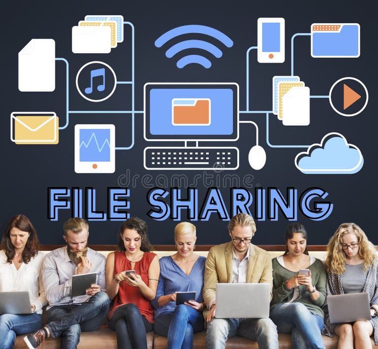 File Sharing Technology Data Transfer Concept Stock Image - Image of ...