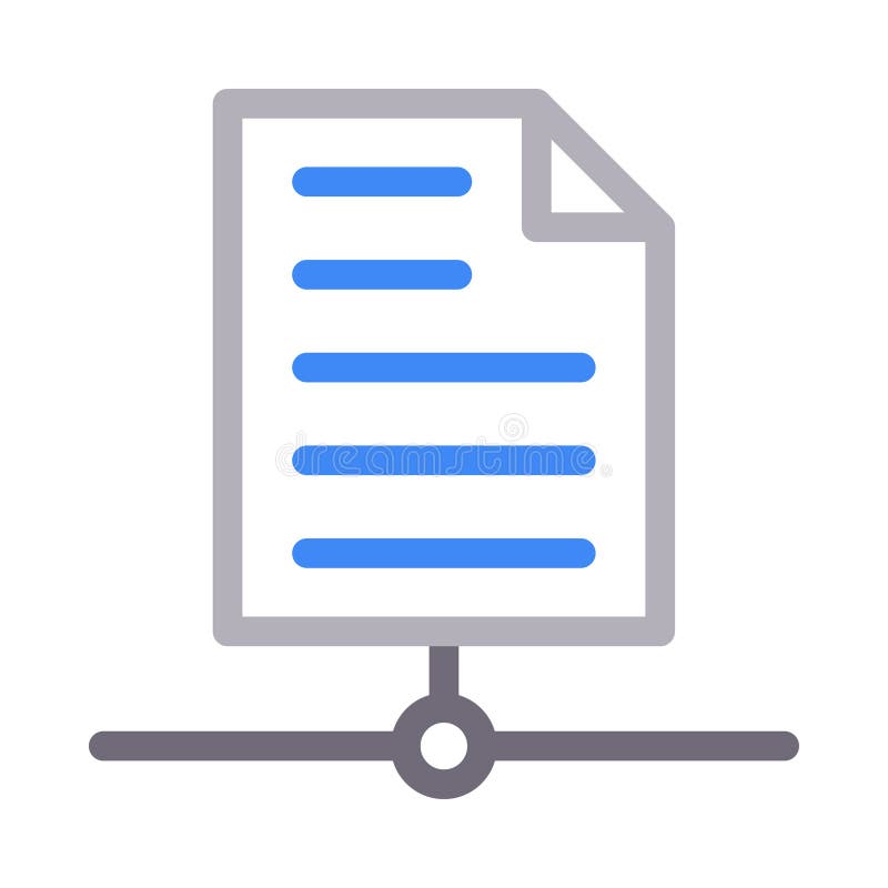 File Sharing Thin Color Line Vector Icon Stock Vector - Illustration of ...